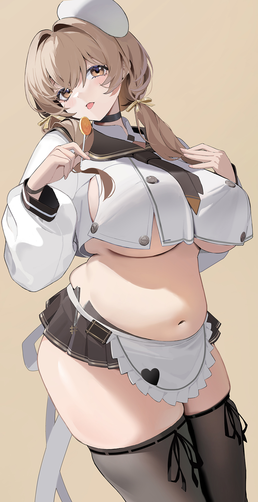 767 (pixiv973307689) goddess of victory: nikke bready no bra thighhighs uniform | #1234261 ...